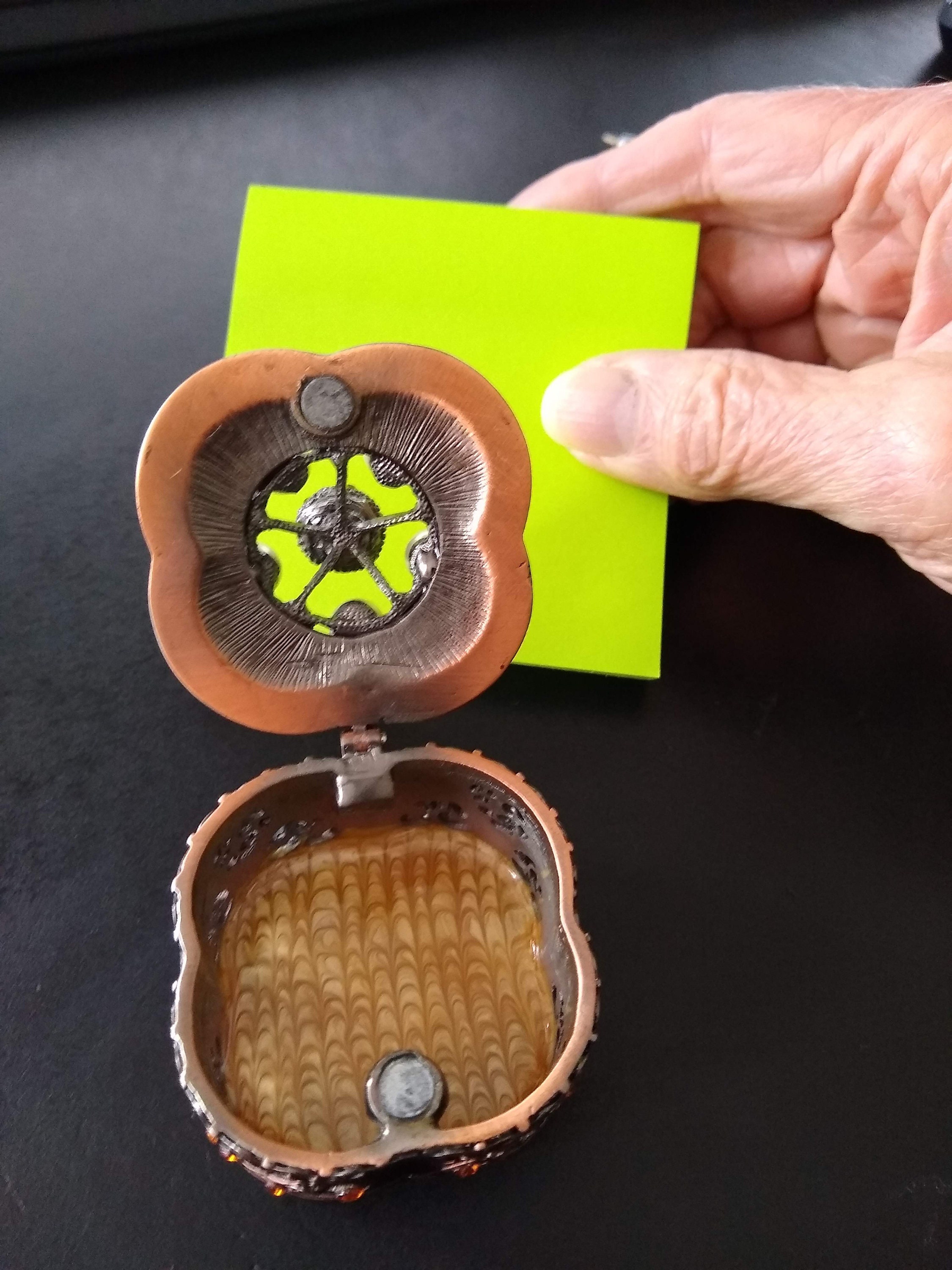 Vintage Enameled Hinged Trinket Box With Magnetic Closure - Etsy