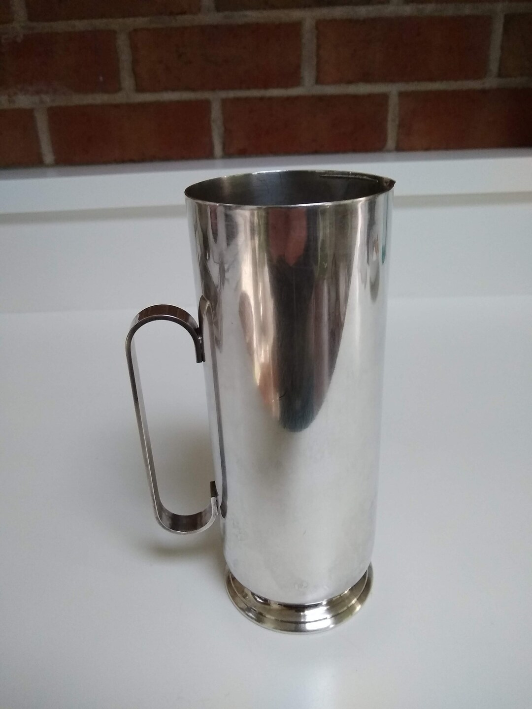 Vintage Oneida Silversmiths Modernist Cylindrical Cocktail Pitcher ...
