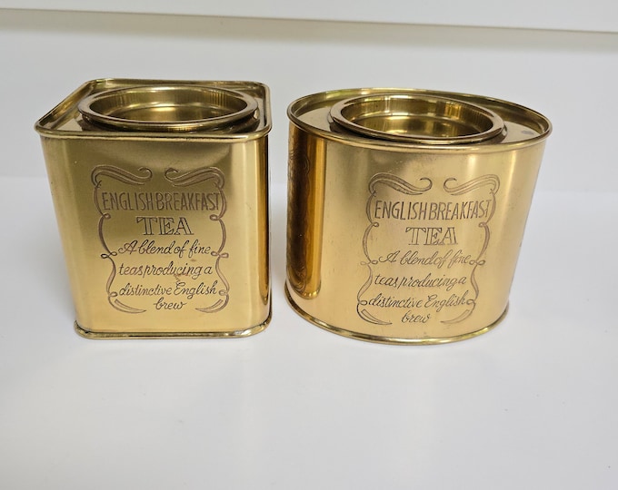 Vintage Brass Toned English Breakfast Tea Canisters, Sold Individually ...