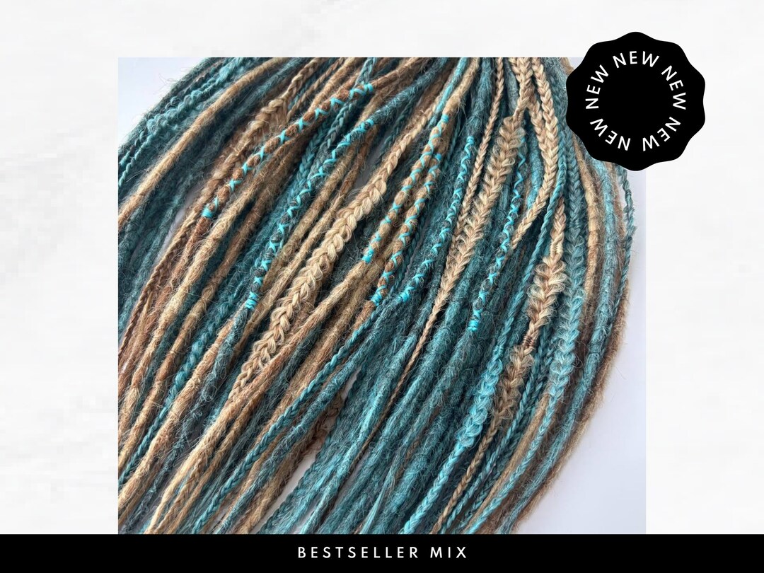 Beige and Blue Dreadlocks,natural Looking DE and SE Dreadlocks,brow ...