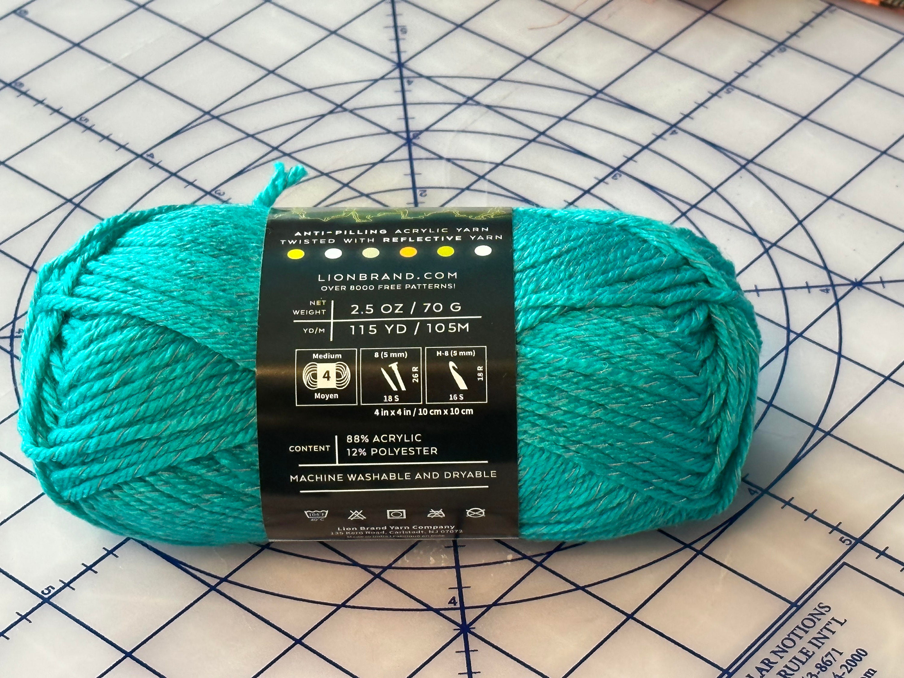 Reflective Green Yarn – Lion Brand Basic Stitch, Acrylic Blend - Etsy