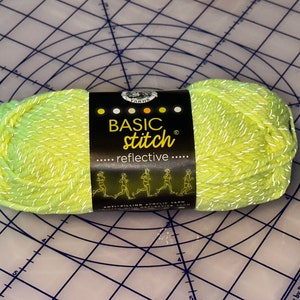 Reflective Safety Yellow Yarn Lion Brand Basic Stitch Reflective Volt ...