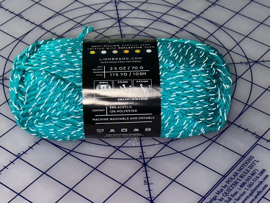 Reflective Safety Green Yarn Lion Brand Basic Stitch - Etsy