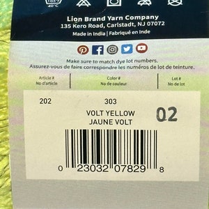 Reflective Safety Yellow Yarn Lion Brand Basic Stitch Reflective Volt ...
