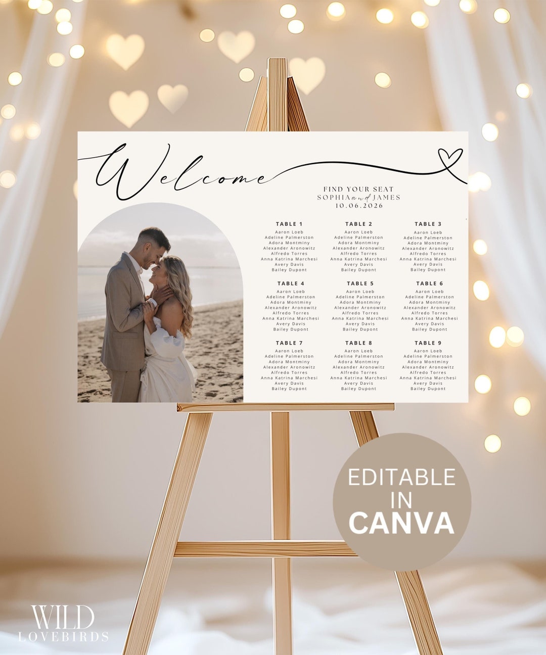EDITABLE Wedding Seating Plan Template, Wedding Seating Chart Template ...