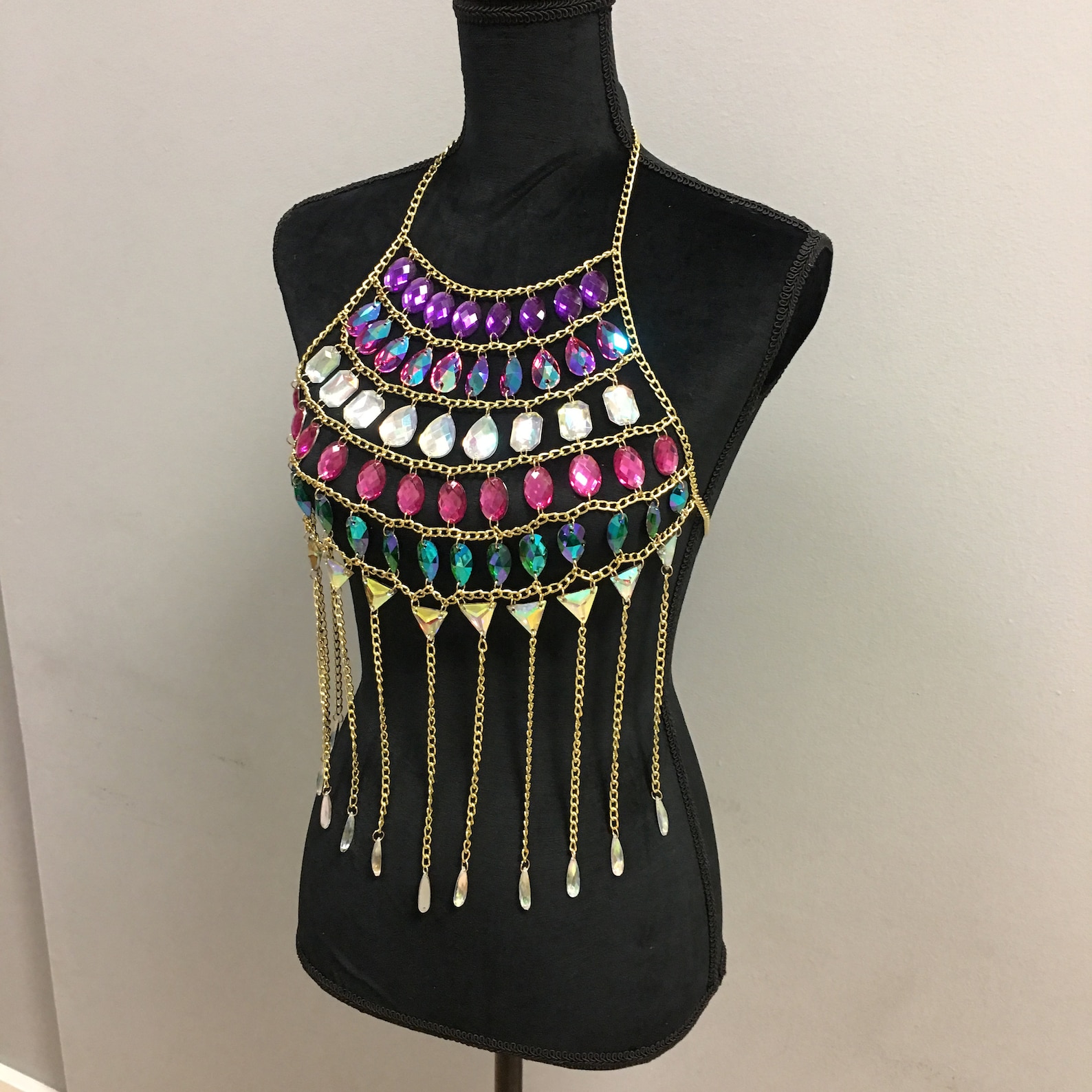 Thora Crop Chain Top Body Chain Chain Top - Etsy