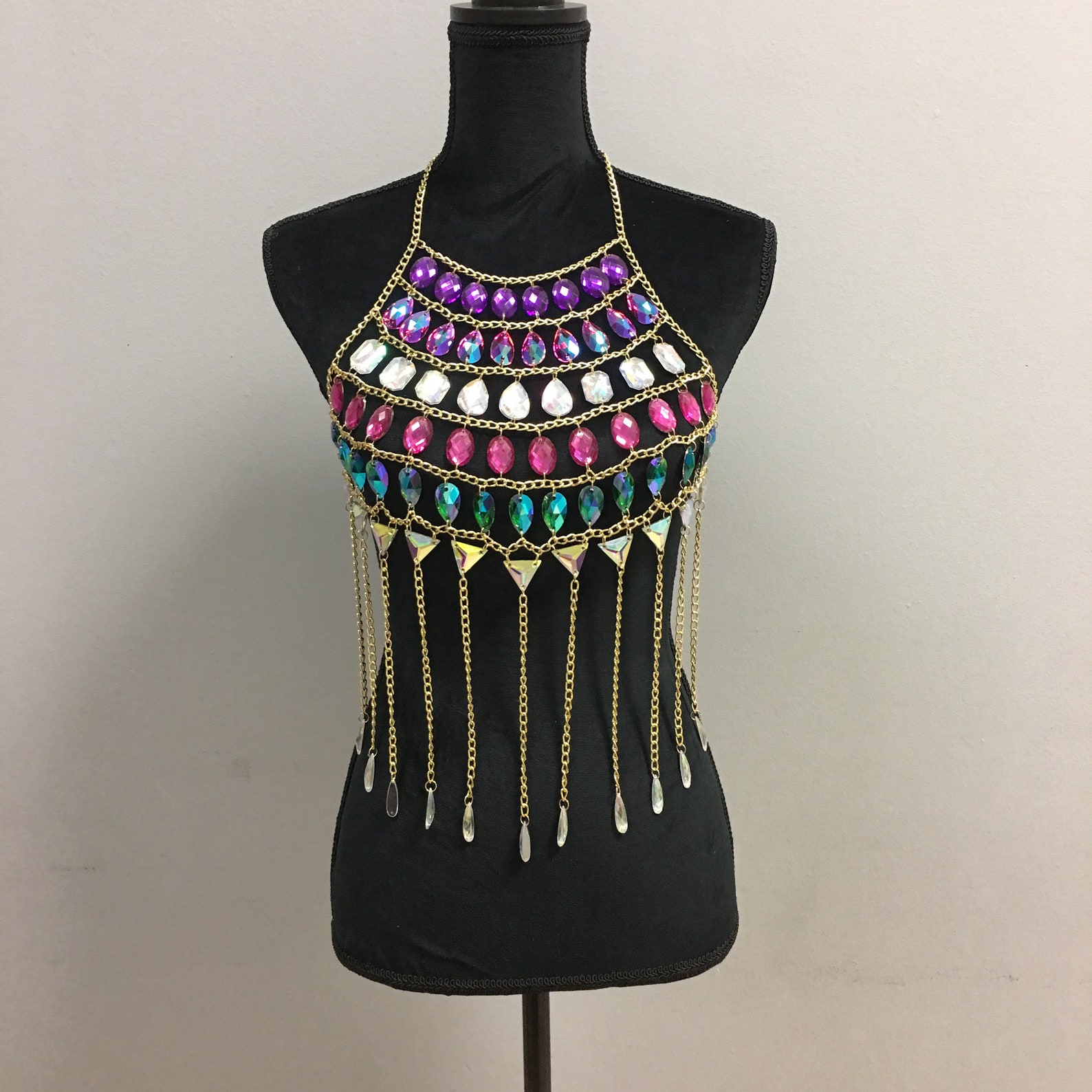 Thora Crop Chain Top Body Chain Chain Top - Etsy