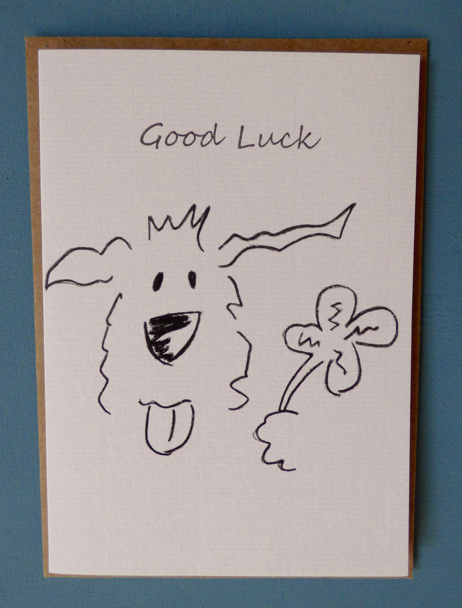 GOOD LUCK CARD Dog Greetings Card-animal Card-funny-good Luck Lucky ...
