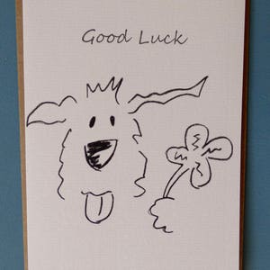 GOOD LUCK CARD Dog Greetings Card-animal Card-funny-good Luck Lucky ...
