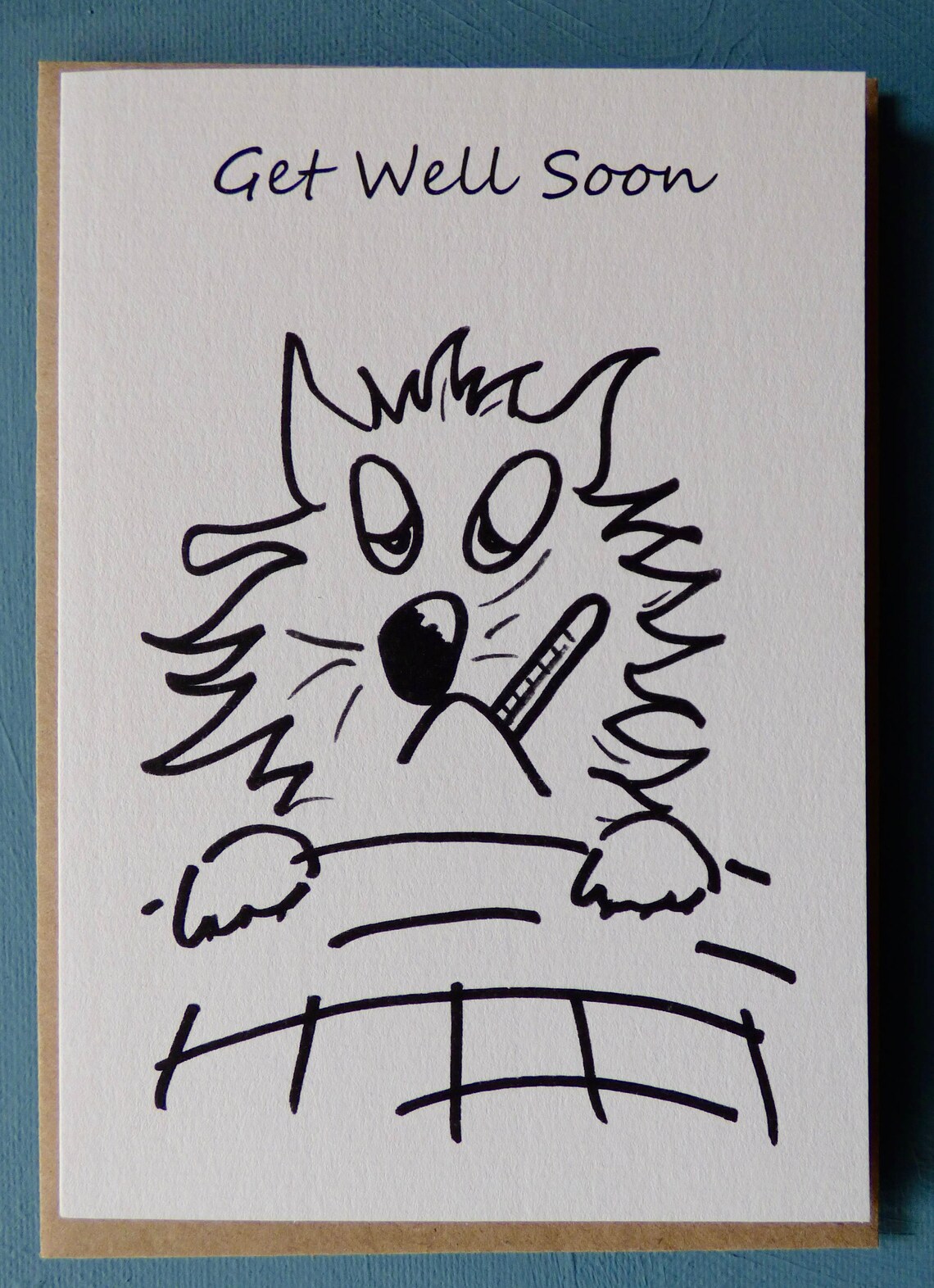 GET WELL SOON- -greetings Card-- Animal Card-funny -cat-get Well - Etsy UK