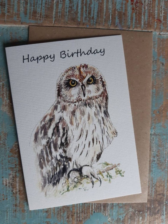 Happy Birthday OWL Greetings Card TAWNY OWL Nature Wildlife - Etsy