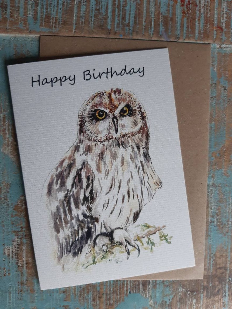 Happy Birthday OWL Greetings Card TAWNY OWL Nature Wildlife - Etsy