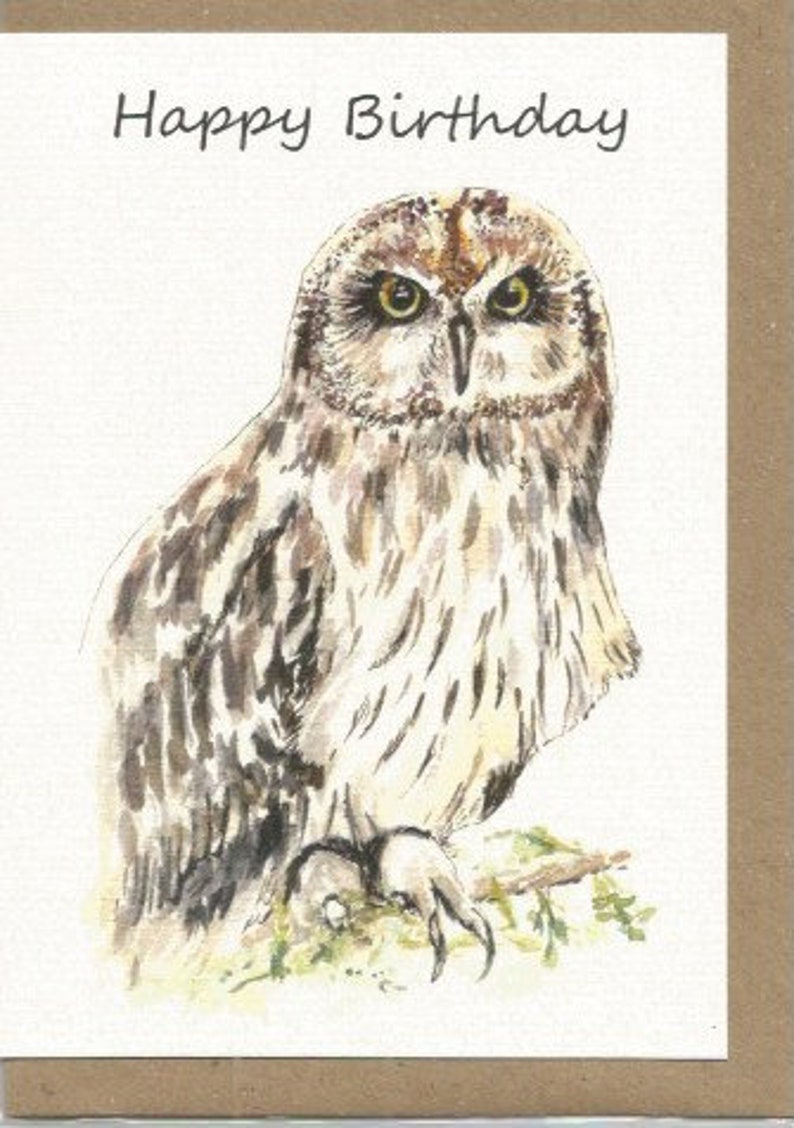 Happy Birthday OWL Greetings Card TAWNY OWL Nature Wildlife - Etsy