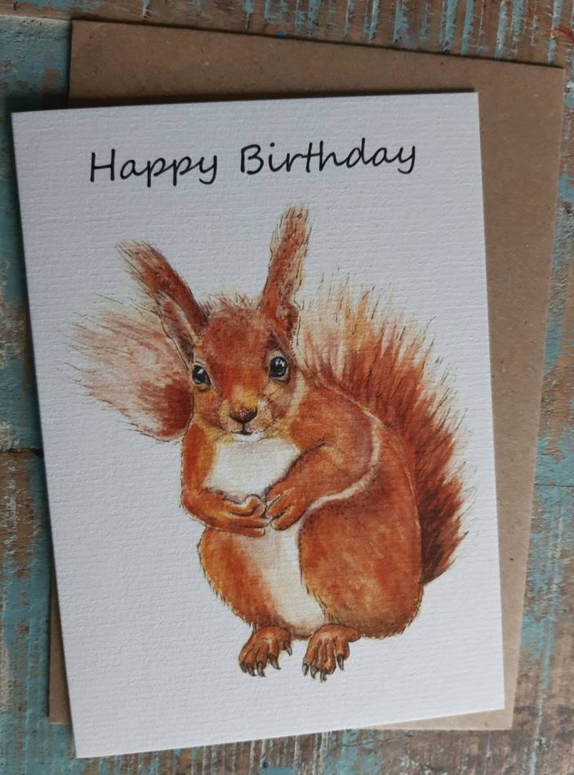 Happy Birthday SQUIRREL Greetings Card RED SQUIRREL Nature Wildlife - Etsy