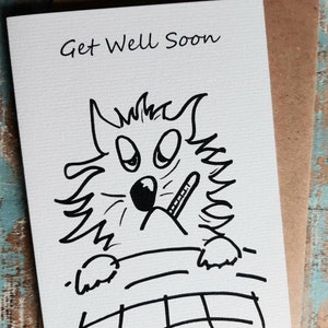 GET WELL SOON greetings Card Animal Card-funny cat-get Well - Etsy