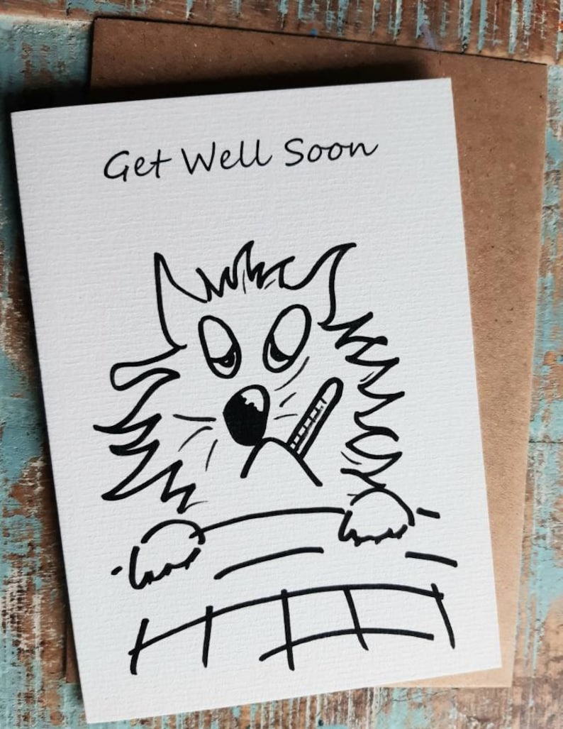 GET WELL SOON- -greetings Card-- Animal Card-funny -cat-get Well - Etsy UK
