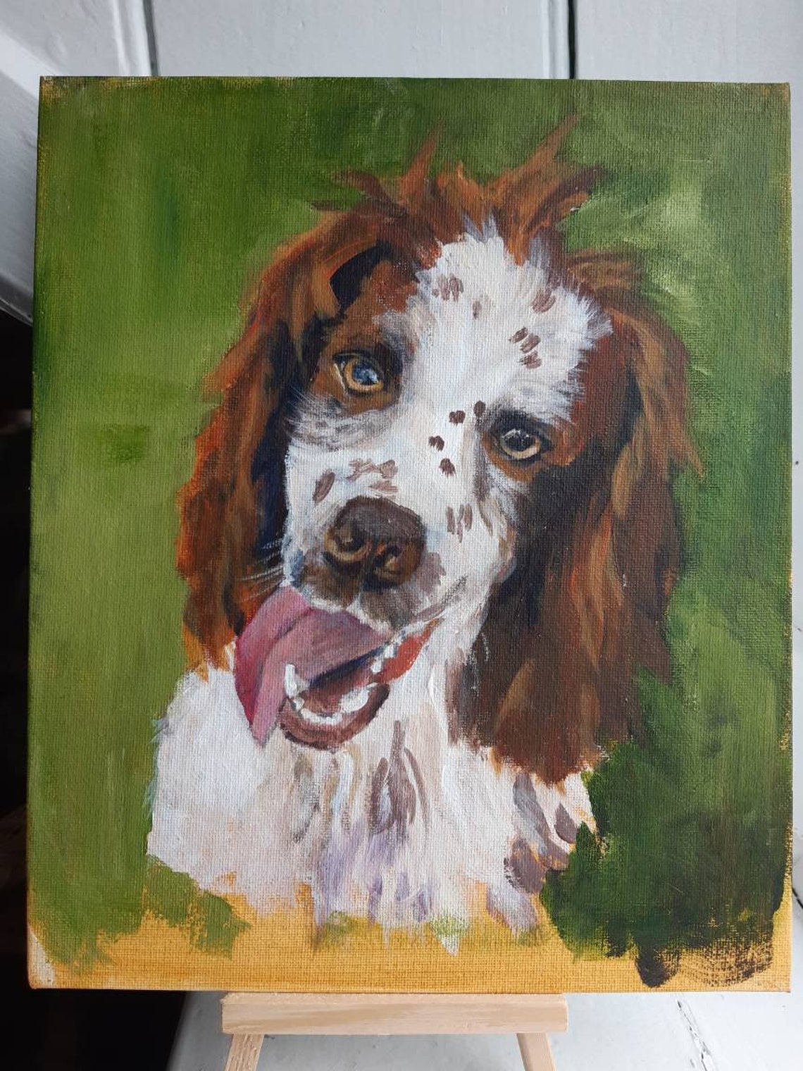 English Springer Spaniel Dog.artists Original Acrylic Painting - Etsy