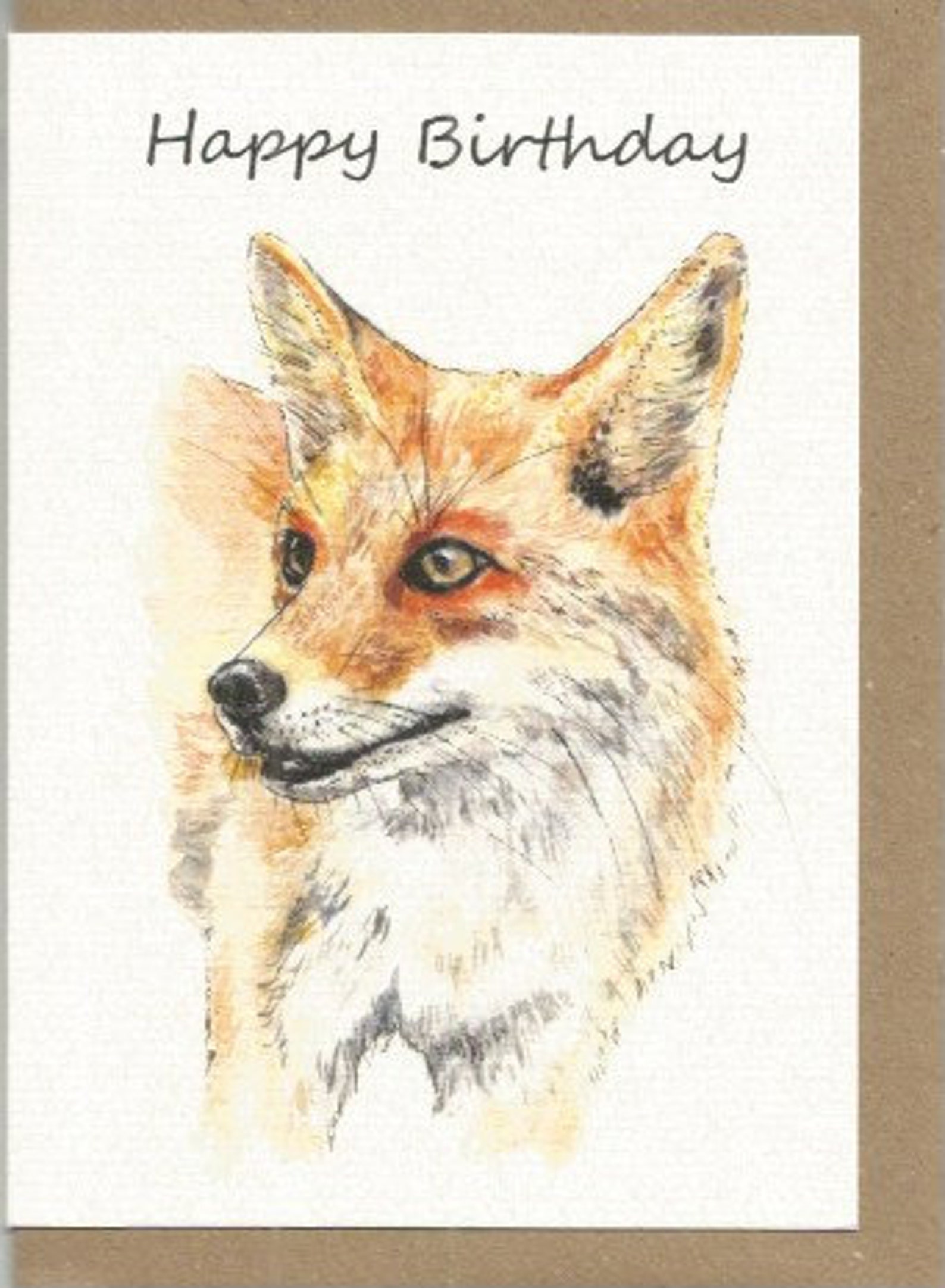 Happy Birthday FOX Greetings Card CUNNING FOX Nature Red Fox - Etsy