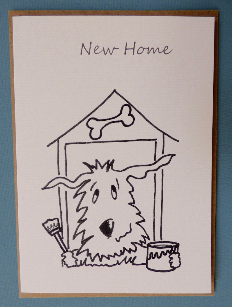 New Home Dog Card – Funny Animal Illustration - Etsy UK