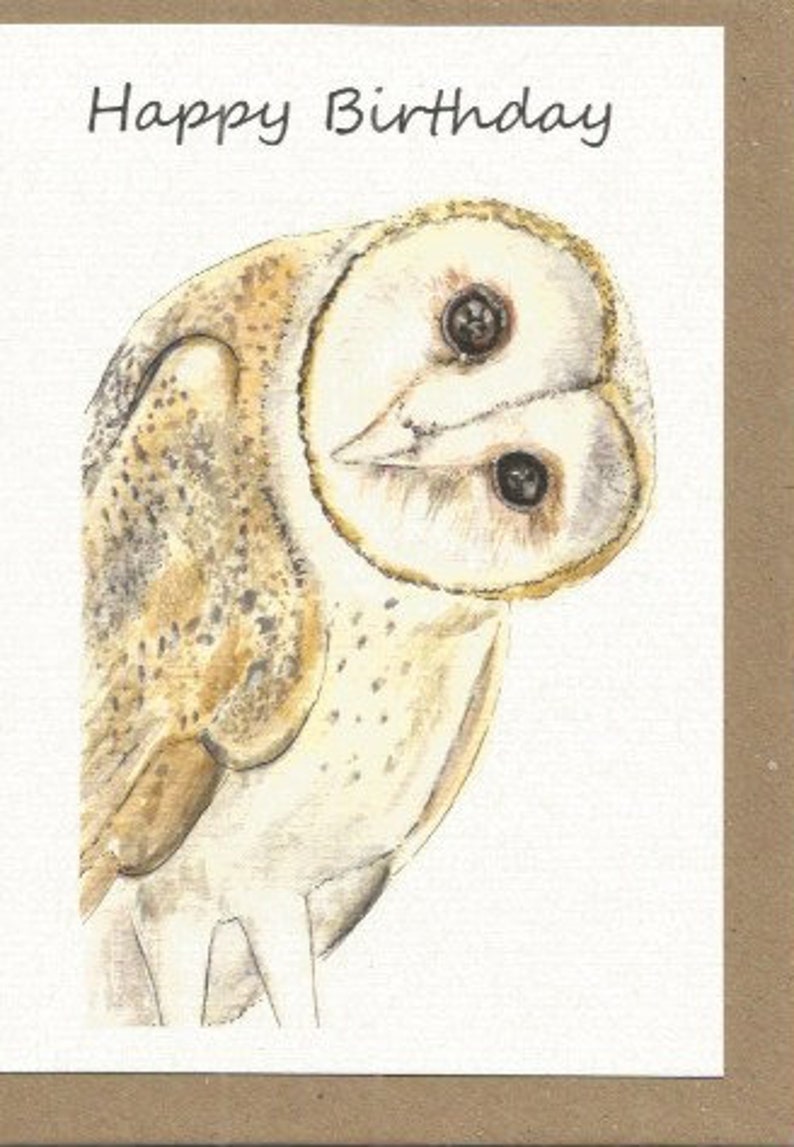 Happy Birthday OWL Greetings Card BARN OWL Nature Wildlife - Etsy