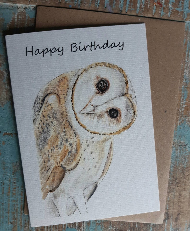 Happy Birthday OWL Greetings Card BARN OWL Nature Wildlife - Etsy