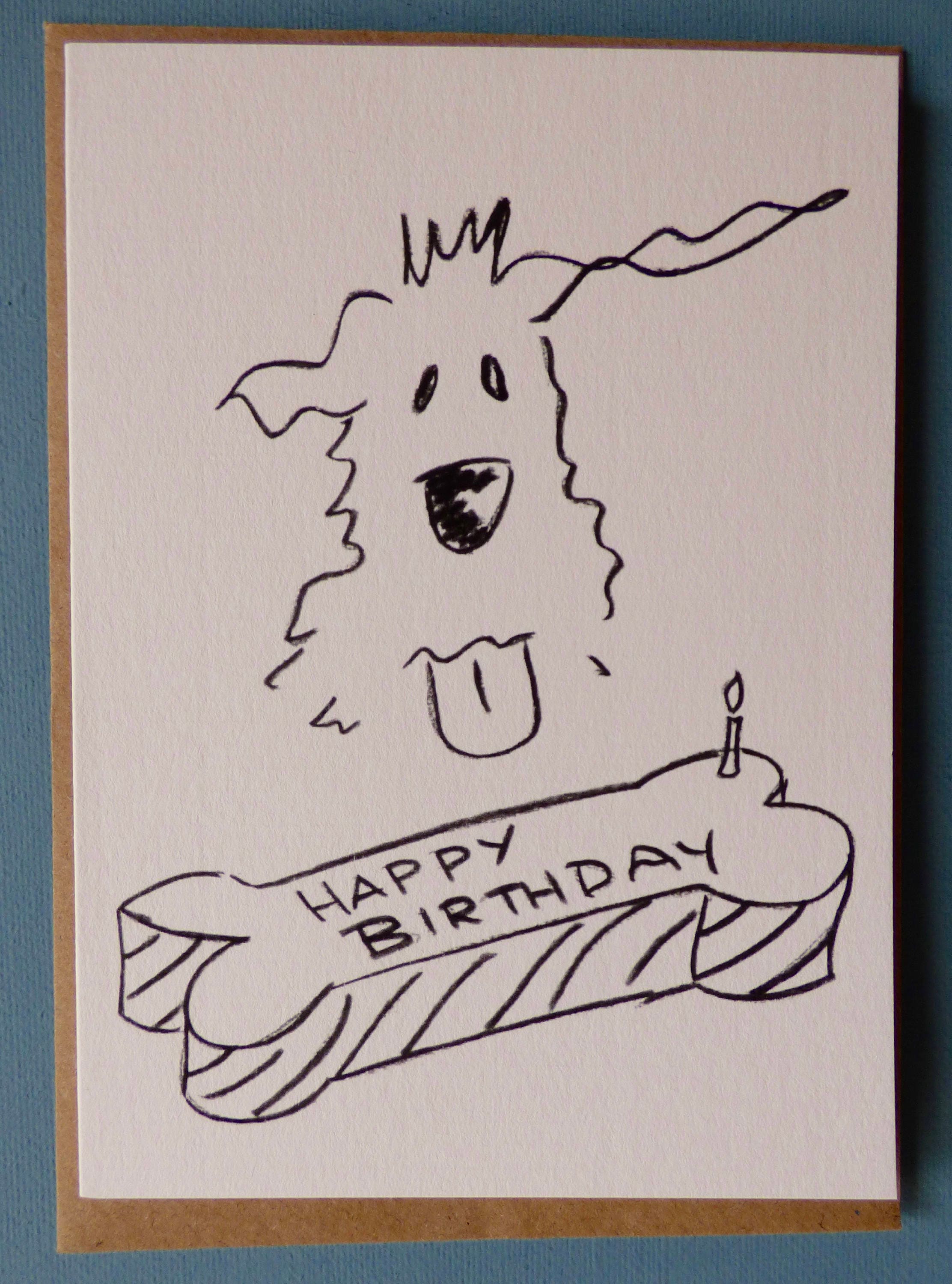 BIRTHDAY CARD CAKE Dog Greetings Card-animal Card-funny - Etsy