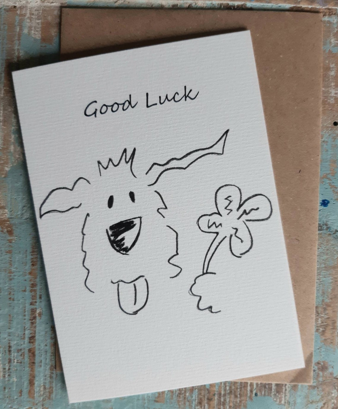 GOOD LUCK CARD Dog Greetings Card-animal Card-funny-good Luck Lucky ...