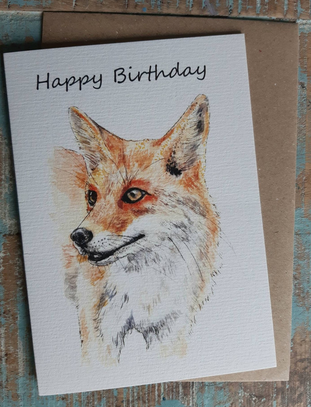 Happy Birthday FOX Greetings Card CUNNING FOX Nature Red Fox - Etsy
