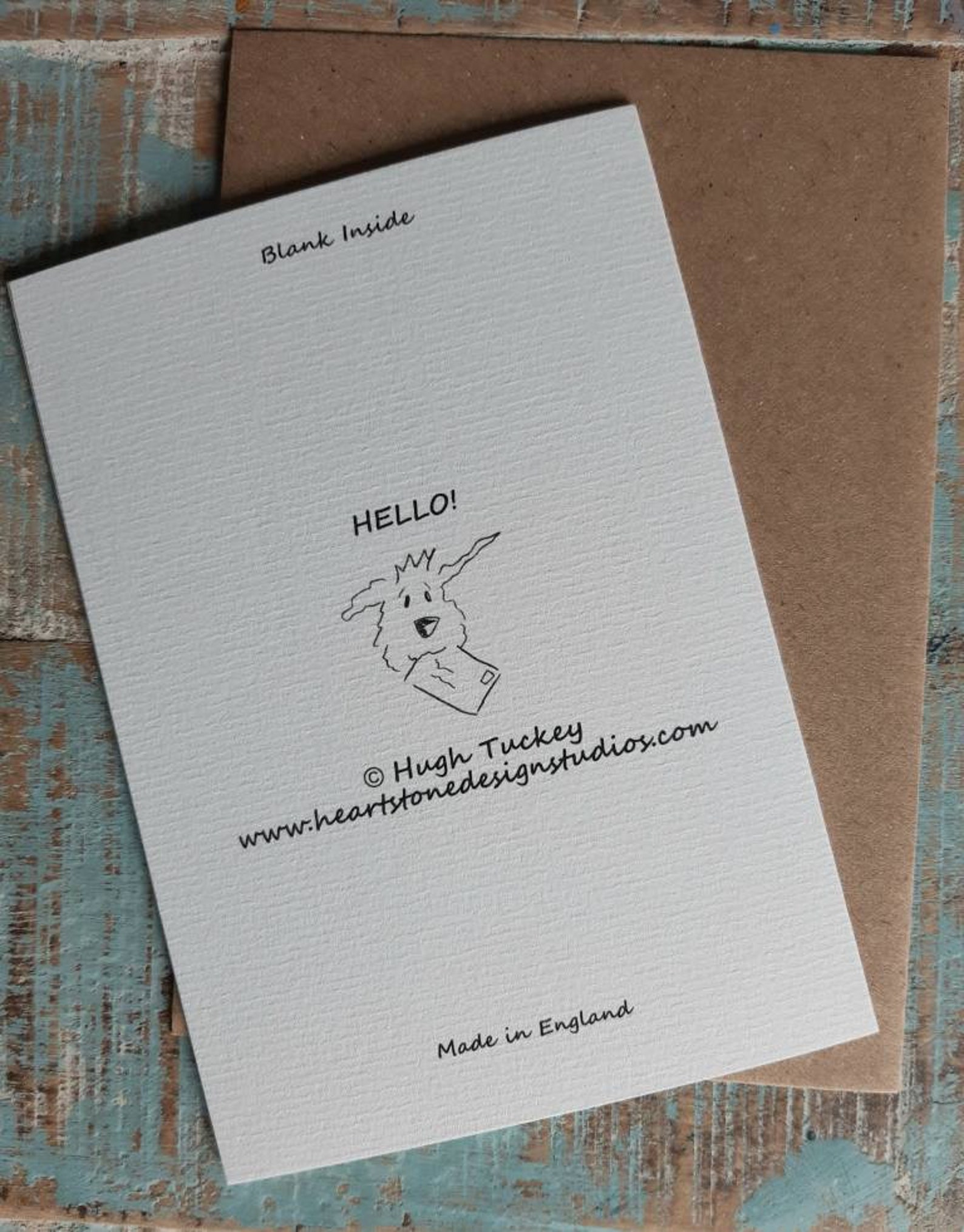 HELLO DOG STICK Greetings Card-animal Card dog funny hello - Etsy
