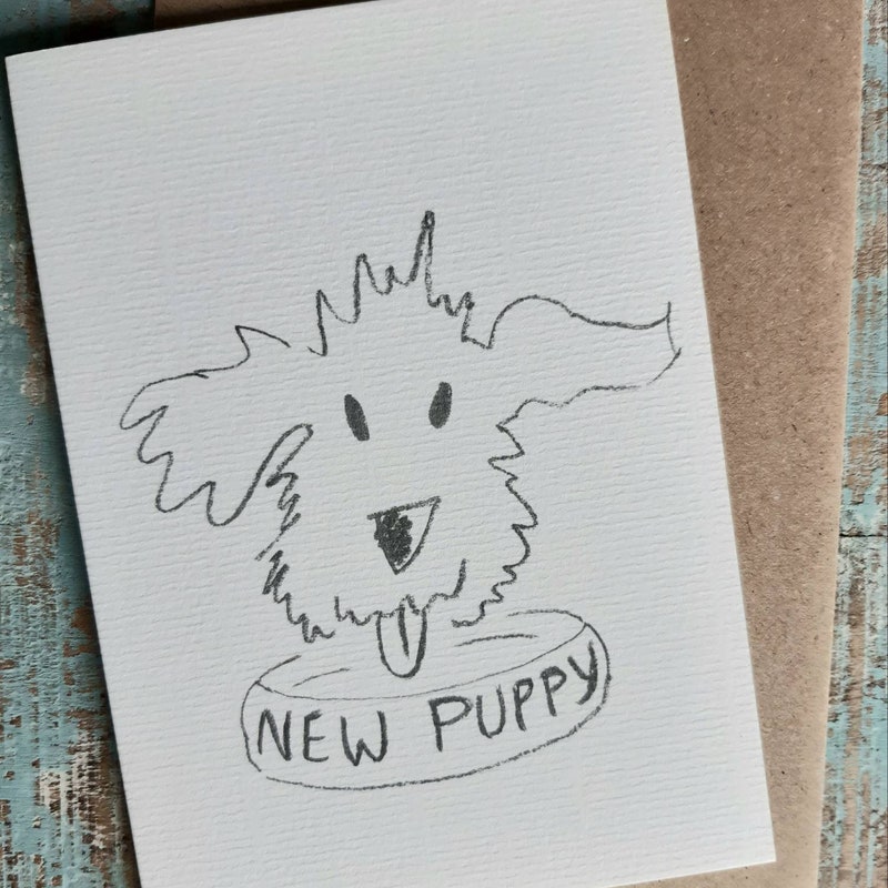Puppy Card - Etsy
