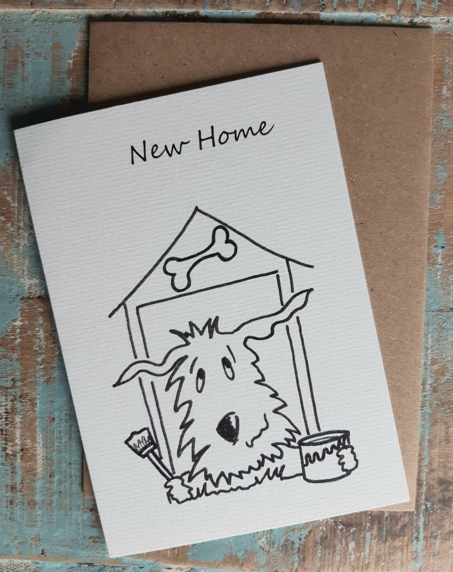 New Home Dog Card – Funny Animal Illustration - Etsy UK
