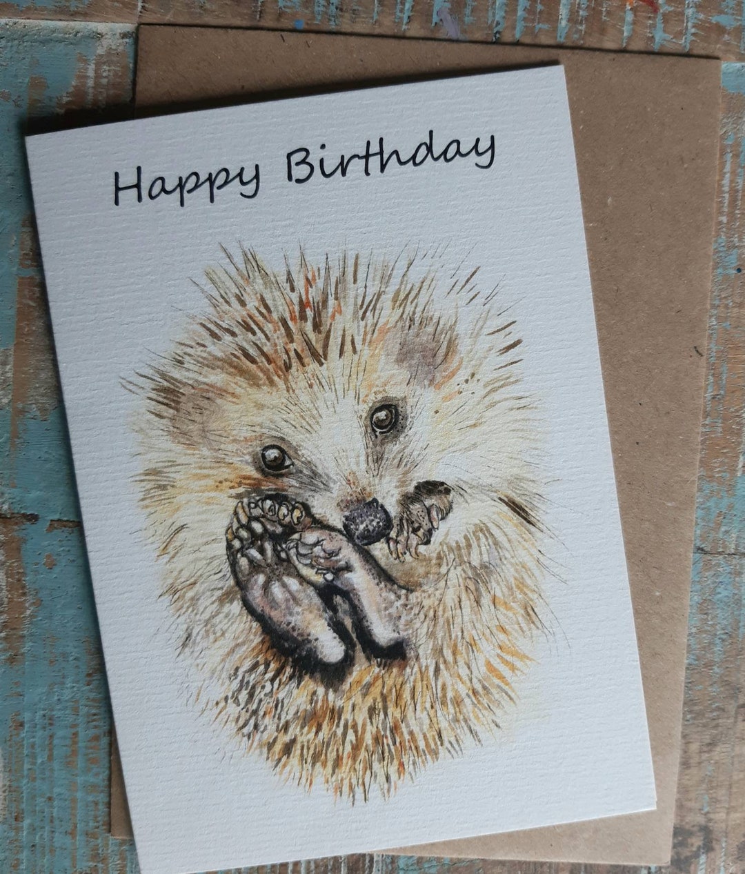 Happy Birthday HEDGEHOG Greetings Card British Wildlife Nature - Etsy