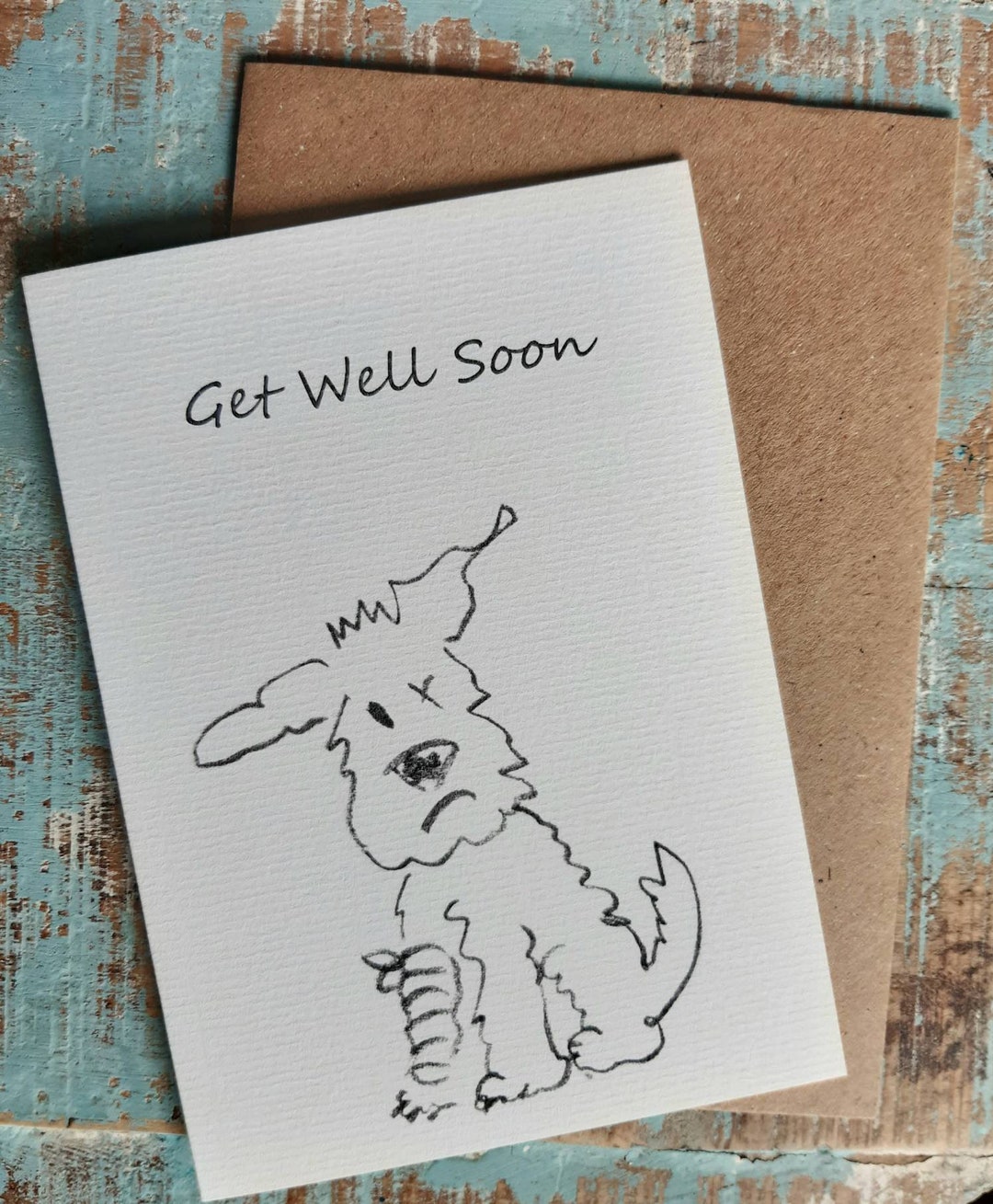 GET WELL SOON- Greetings Card-animal Card- -dog -funny -get Well Soon ...