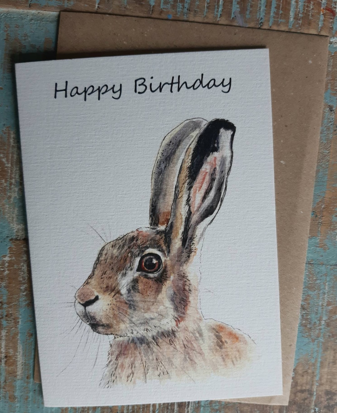 Happy Birthday HARE Greetings Card Nature Wildlife BROWN HARE - Etsy