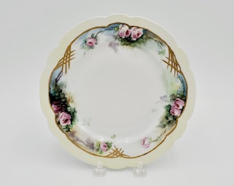 Hand Painted Rose Plate - Etsy