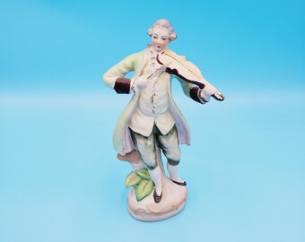 Antique Figurine, Old Man Playing Fiddle Figurine Marked Forgein ...