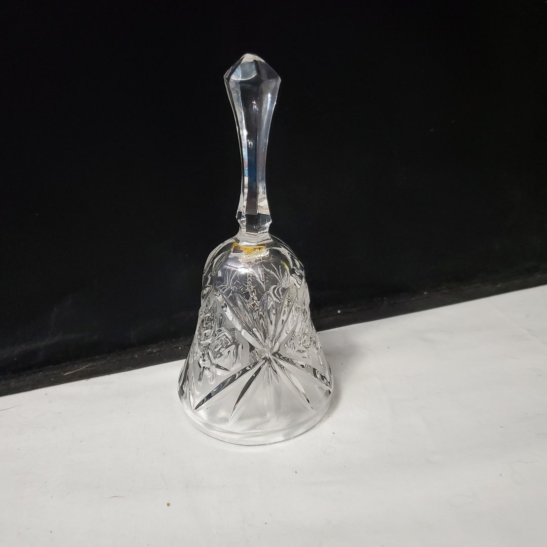 Crystal Zajecar 24 Percent Lead Crystal Hand Bell 2 Horses; Clear Cut ...