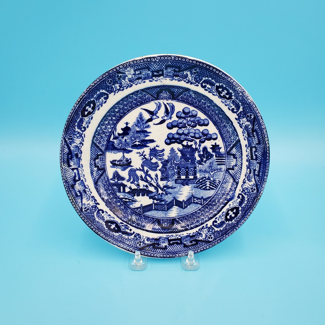 Old Willow Pattern Plates Desert Plate and Bowl Vintage Old | Etsy