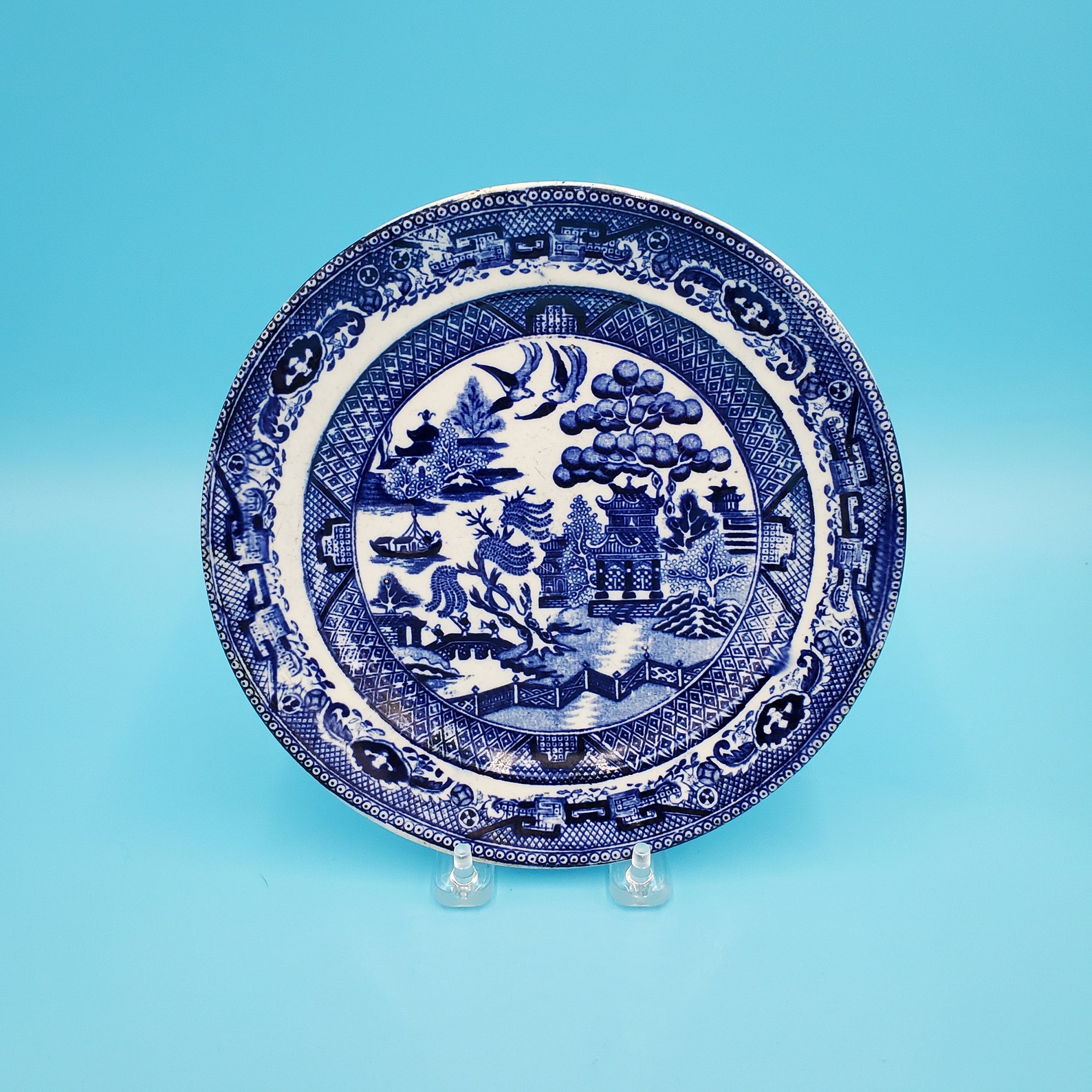 Old Willow Pattern Plates Desert Plate and Bowl Vintage Old - Etsy