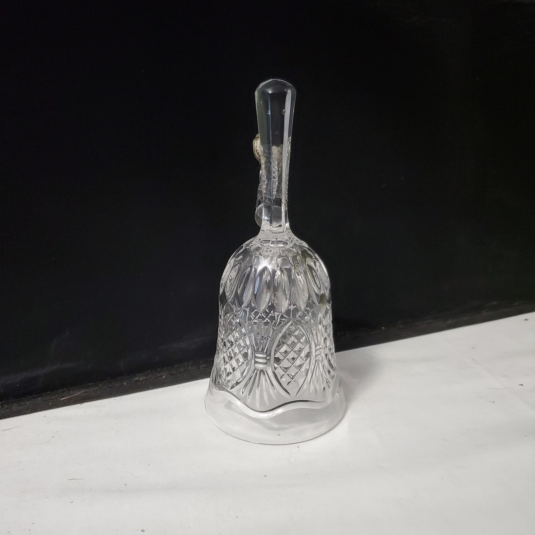 Clear Cut Glass Hand Bell; Etched Glass Bell - Etsy
