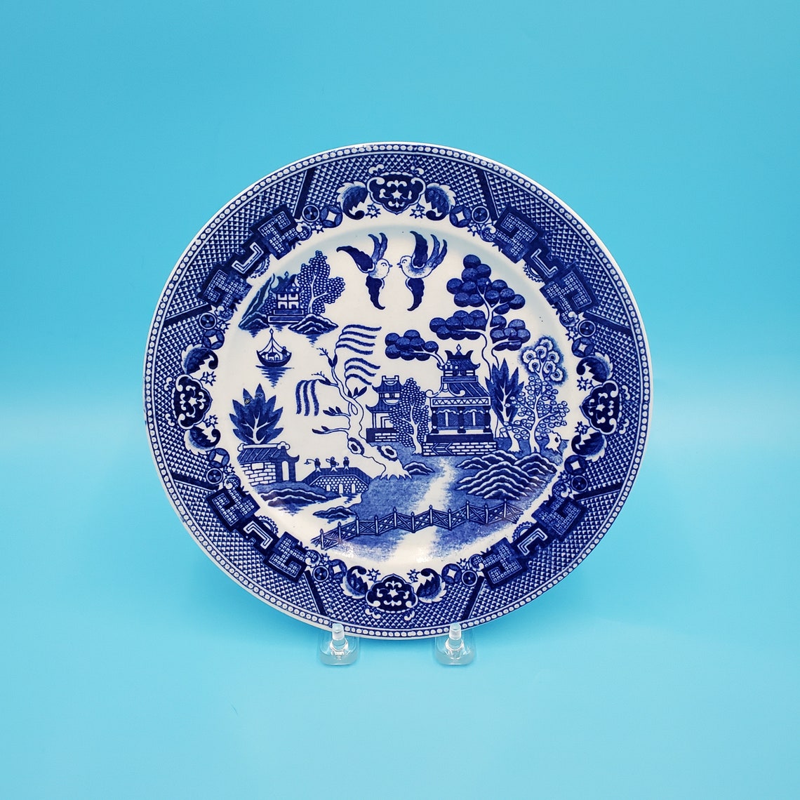 Old Willow Pattern Plates Desert Plate and Bowl Vintage Old | Etsy