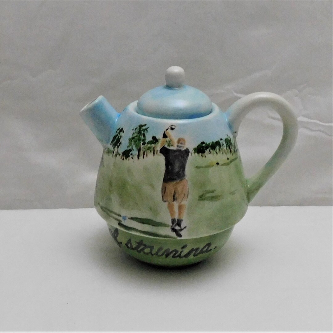 Golf Themed Tea Pot Vintage Tea Pot Golf Gift Ceramic Tea Pot - Etsy