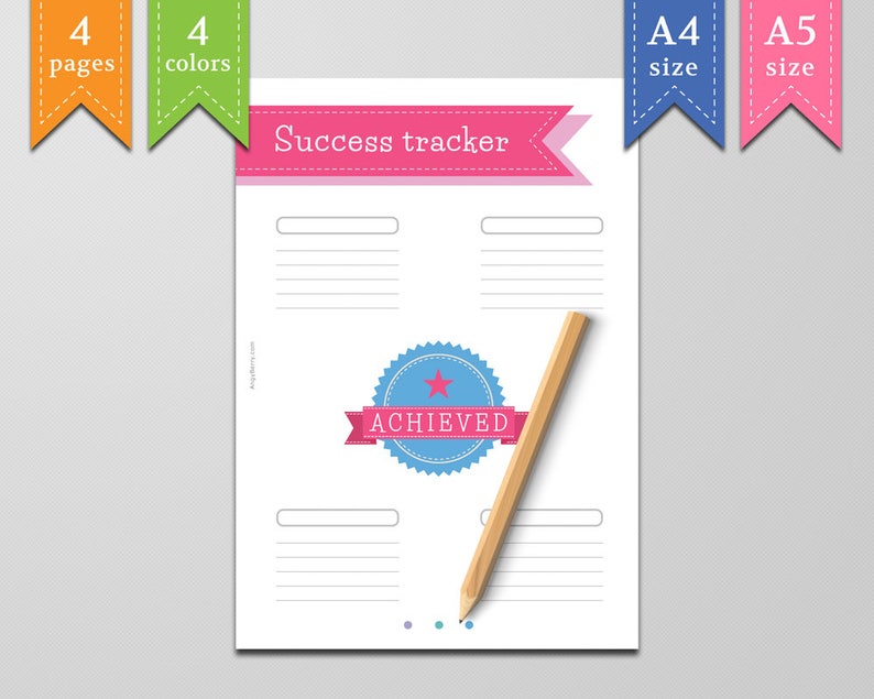 Success Tracker Printable Planner Insert A5 A4 | Etsy