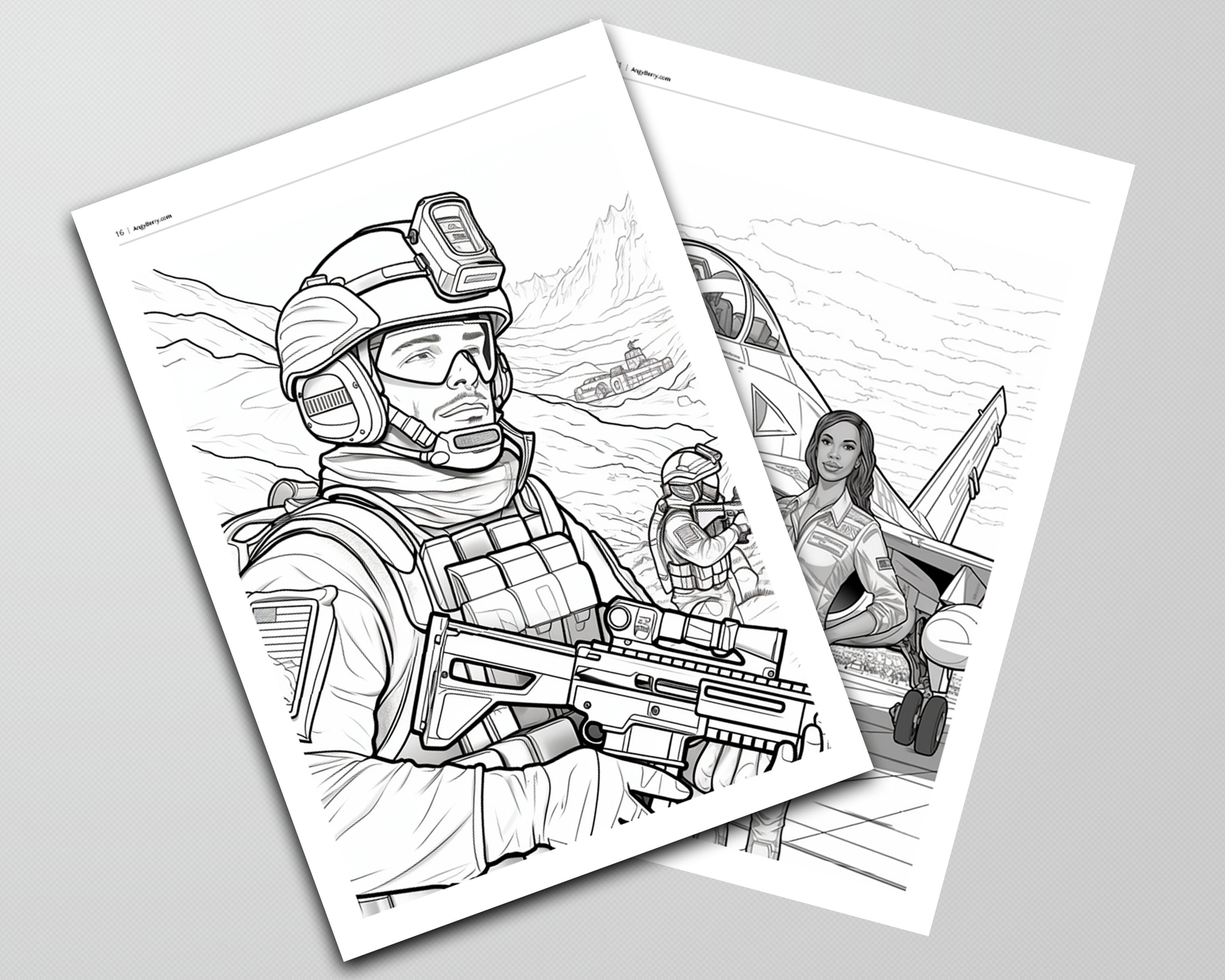 Army Strong and Vibrant: Coloring the US Military 100 Coloring Pages A4 ...