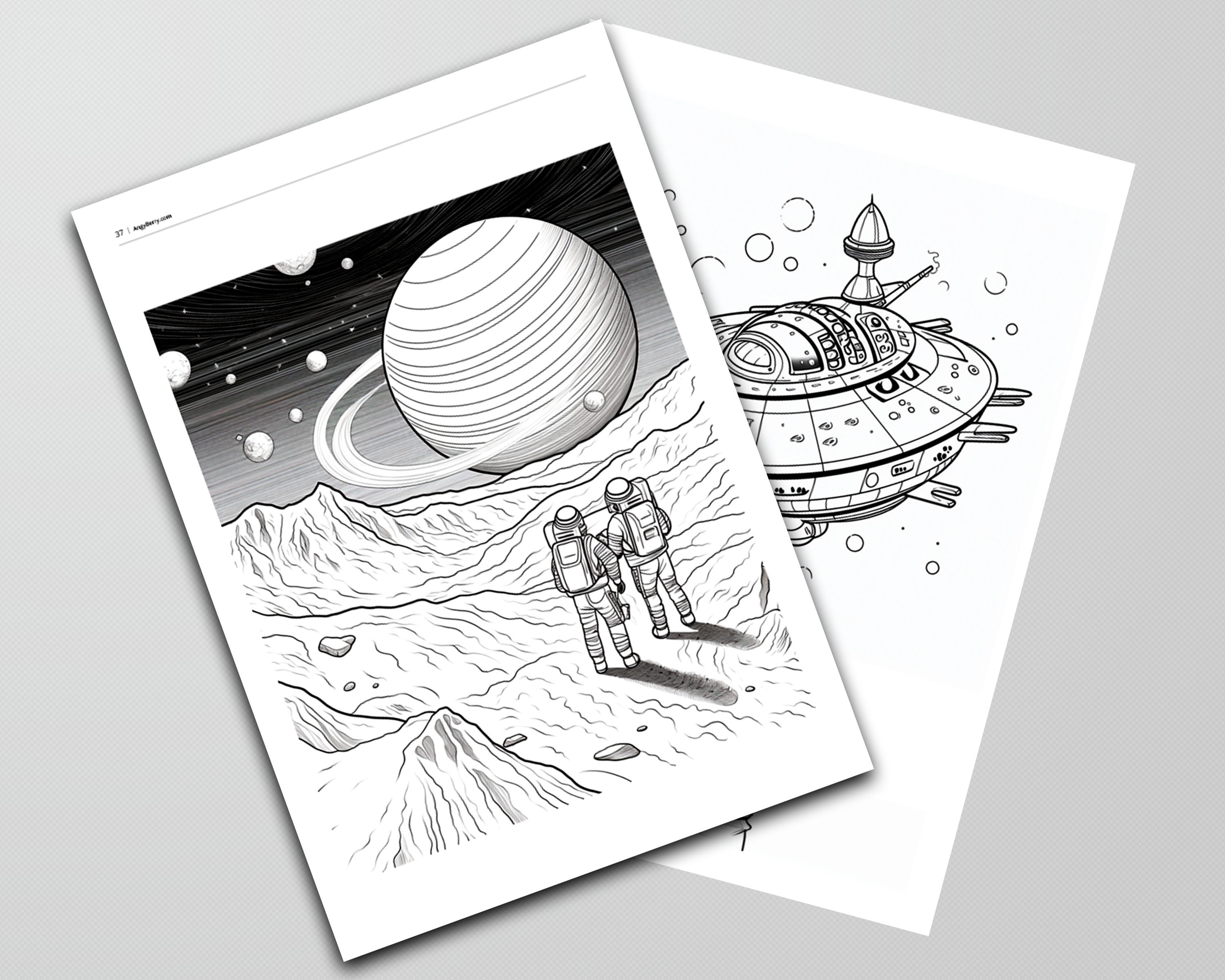 Journey Through the Space Coloring Book 100 Pages, Printable, All Ages ...