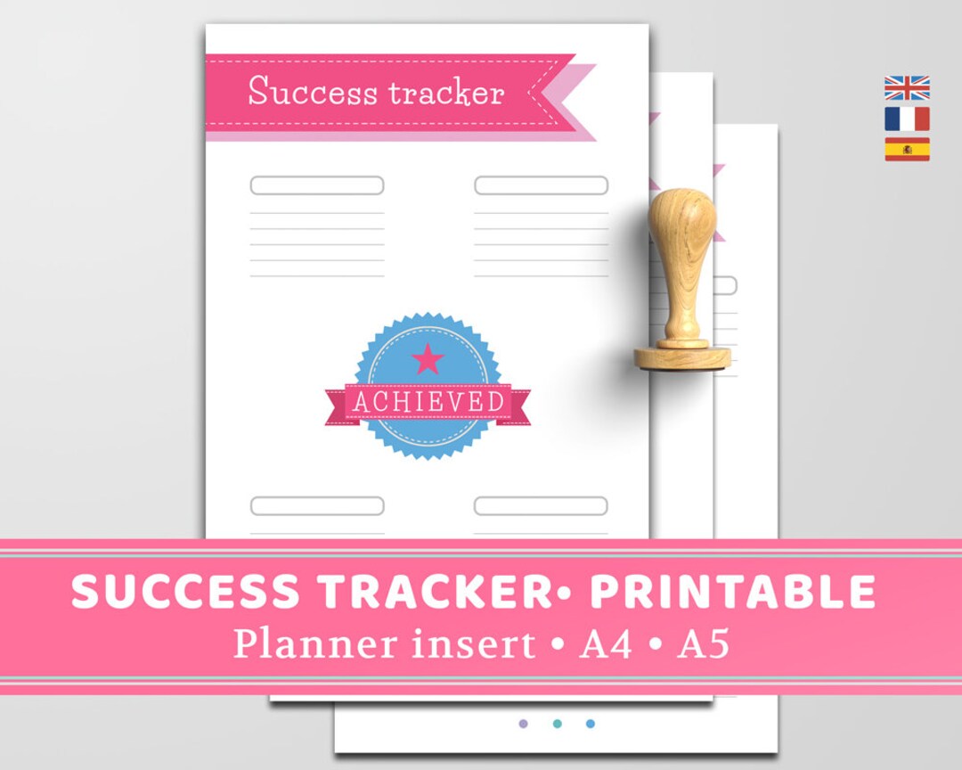 Success Tracker Printable Planner Insert A5, A4 Colourful Multi ...