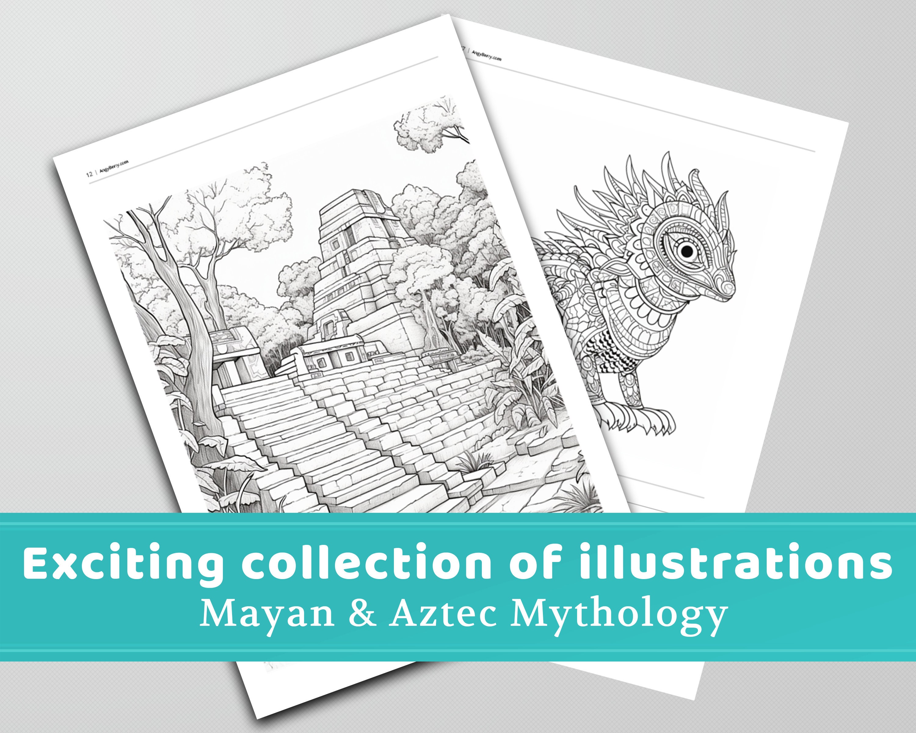 Mayan and Aztec Marvels: A Coloring Book Inspired by Ancient ...