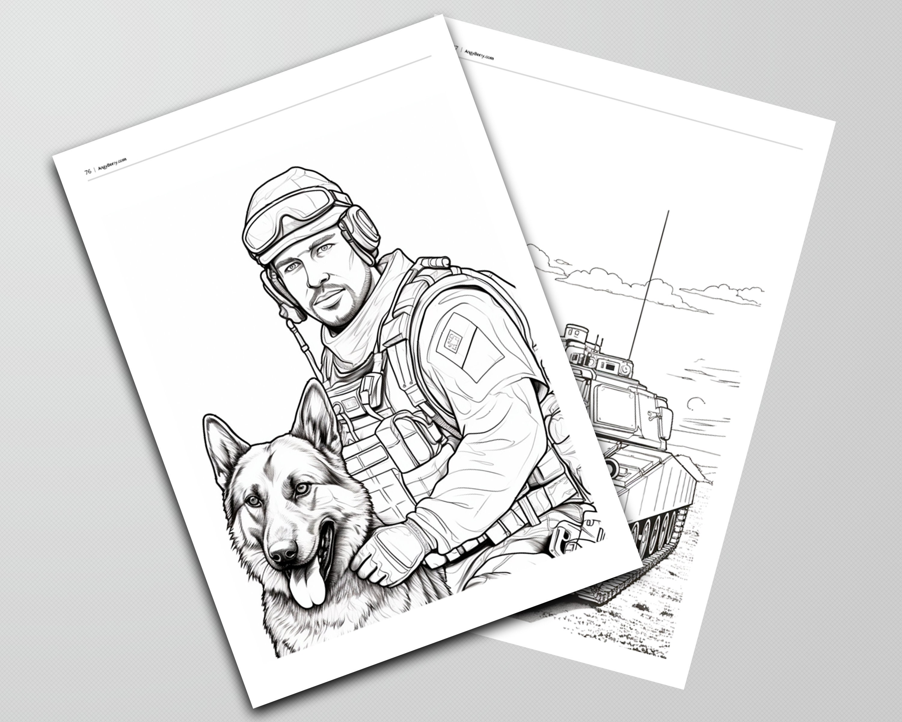 Army Strong and Vibrant: Coloring the US Military 100 Coloring Pages A4 ...