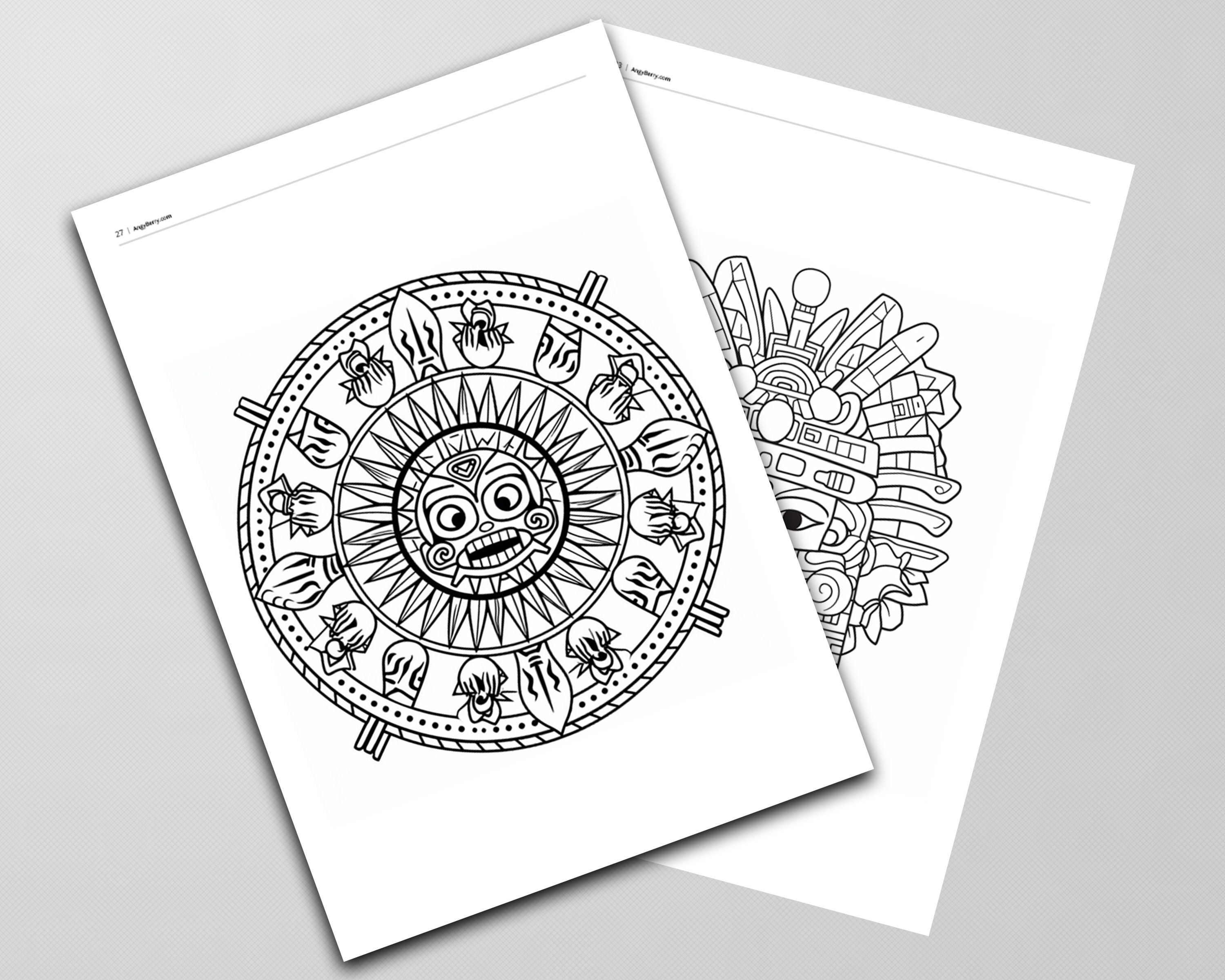 Mayan and Aztec Marvels: A Coloring Book Inspired by Ancient ...