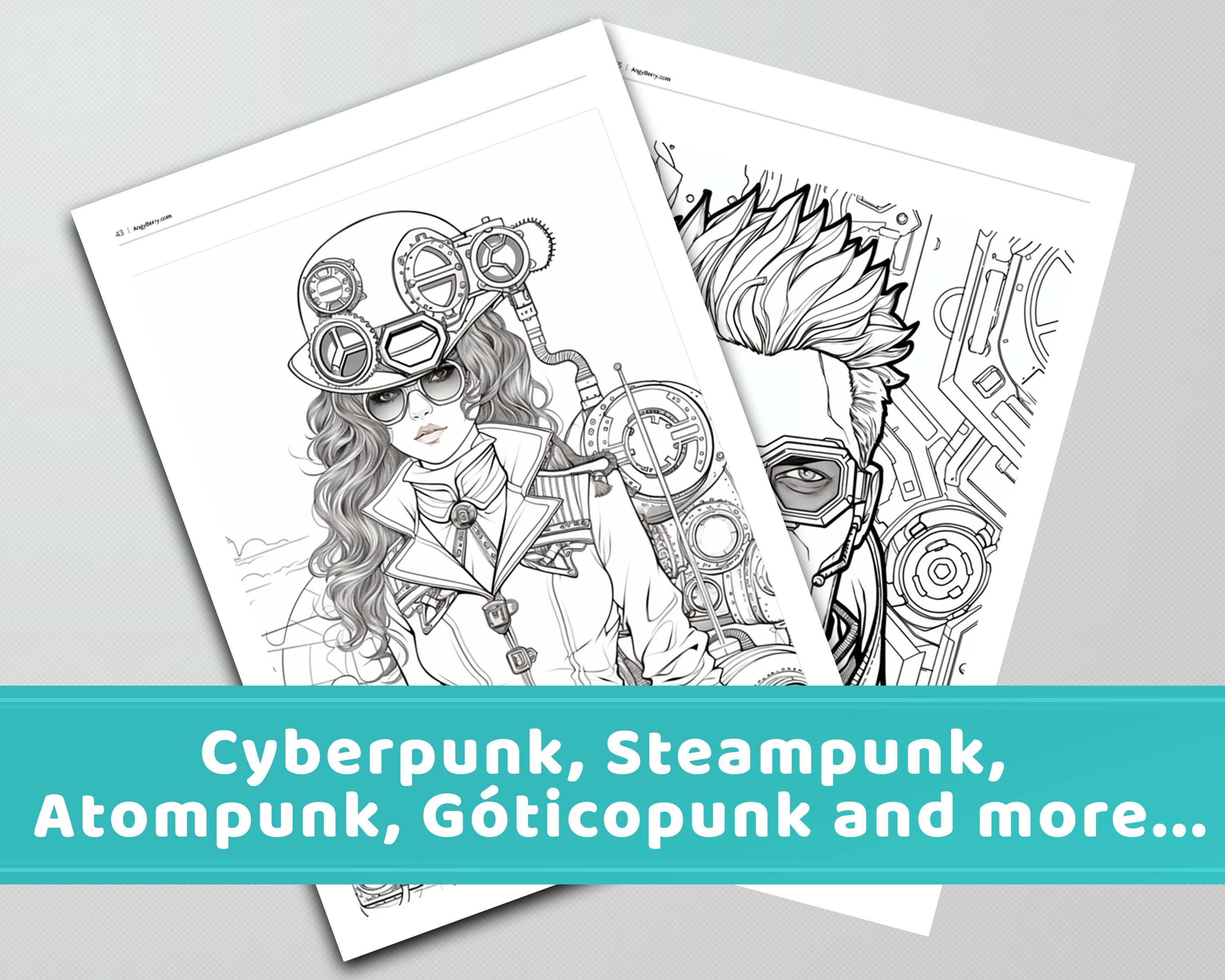 Misfits Adult Coloring Book 100 Pages A4, Letter Cyberpunk, Steampunk ...